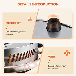 BOEASTER Commercial Crepe Maker, 16" Non-Stick 2000W Electric Crepe Machine Adjustable Temperature Control, Thickened Cast Iron Cooking Surface Pancakes Maker Griddle with Handle