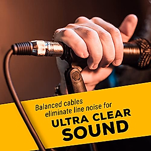 GLS Audio XLR Cables - Set of 2 100ft Male to Female Microphone Cable w/External Locking Mechanism for Professional Studio Recording