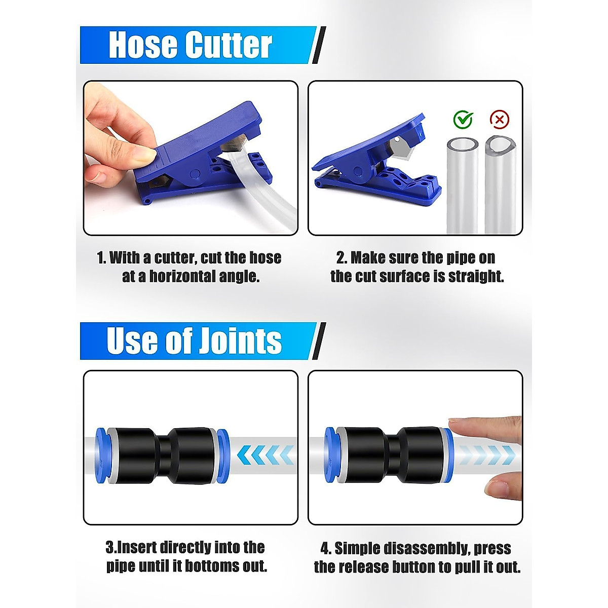 60PCS DOT Air Line Fitting Kit Kalolary Quick Connect Hose Fitting for Pneumatic Pipe 1/2 3/8 1/4 1/8" Push To Connect Fittings with NPT Threads Air Hose Fitting Air Tool Accessories for Workshop Car