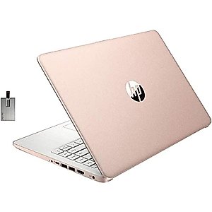 2021 HP Stream 14" HD Laptop Computer, Intel Celeron N4020 Processor, 4GB RAM, 64GB eMMC, HD Audio, HD Webcam, Intel UHD Graphics 600, 1 Year Office, HDMI, Win 10 S, Rose Gold, 128GB SnowBell USB Card