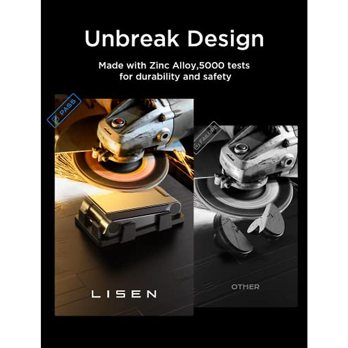 LISEN Magnetic Phone Holder for Car,360° Rotate Alloy Folding Magnetic Car Phone Holder,Metal Magnetic Phone Mount with 2023 Super Magnet,Super Sticker,Easy Installation,Compatible with All Phones