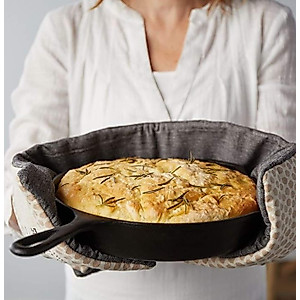 Together Favorite Place Utensil Grey 30 x 8 Cotton Blend Fabric Double Oven Mitt