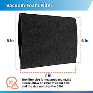 Ximoon 25-1202 Foam Filter Compatible with Stanley 1-5 Gallon Wet/Dry Vacuum SL18910P-3, SL18129, SL18133,SL18129 Filter Sponge Vacuum Cleaner Part