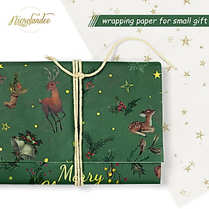 Nicrolandee Christmas Tissue Wrapping Paper 24 Sheets, 20 X15 Inches Christmas Tissue Paper for Gift Bags Wrapping, DIY Crafts Gift Wrap Paper for Xmas New Year Holiday Birthday Party