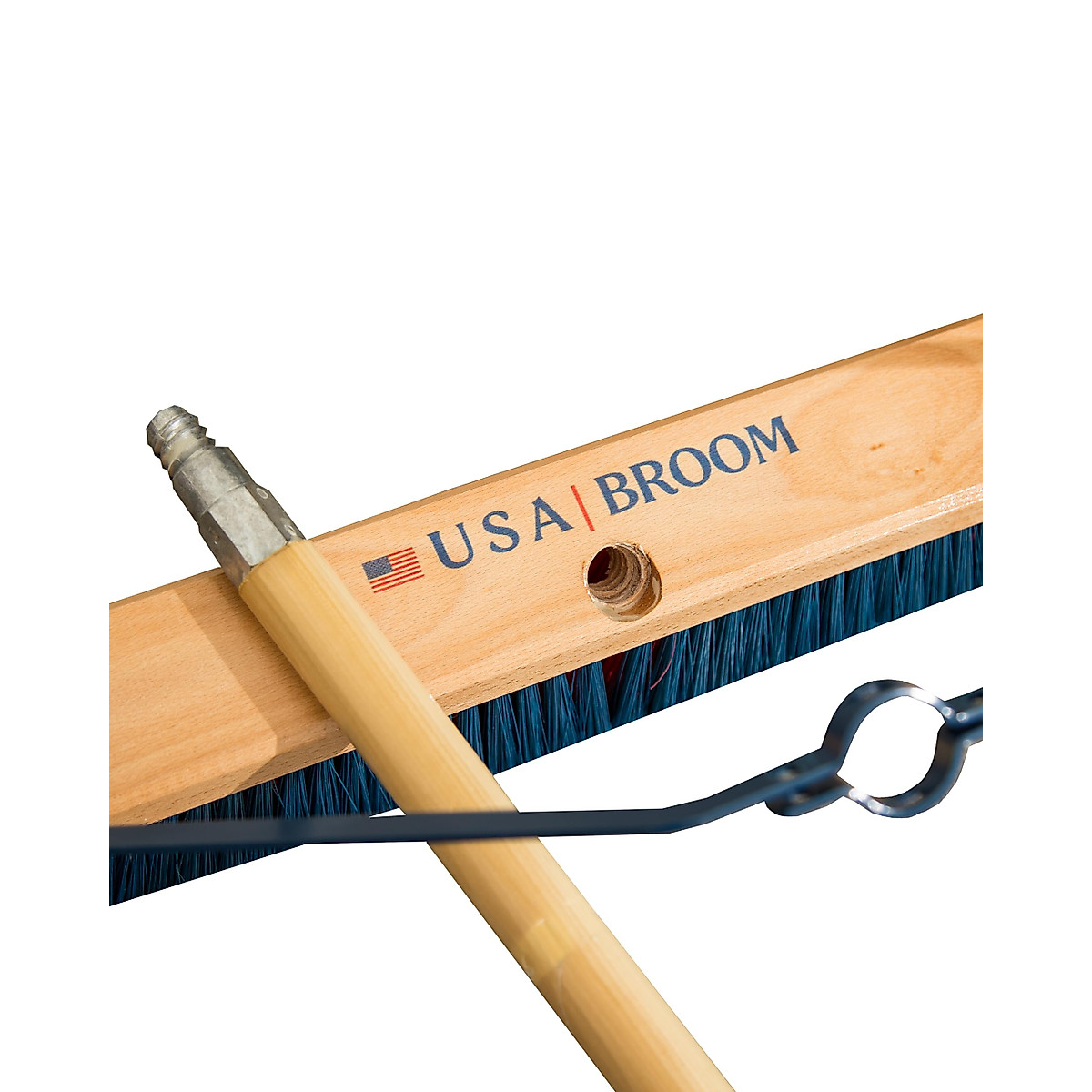 USA Broom 36 in Heavy Duty Push Broom Outdoor Sweep Ashpalt/Concrete Stiff Bristles, USA Steel Brackets, Stainless Steel Hardware, No Plastic 100 Percent Made in The USA