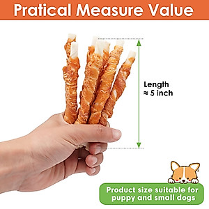 MON2SUN Dog Treats, 5 Inch Rawhide Twist Chicken Hide Sticks, Suitable for Puppy and Small Dogs, 5 Inch (Chicken, Pack of 25)