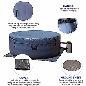 #WEJOY Inflatable Hot Tub 76 x 76 x 27 in Air Jet Spa 5 Person Outdoor Round Heated Hot Tub Spa with 120 Bubble Jets