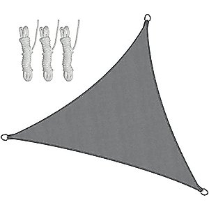 Sutekus Sun Shade Sail Canopy Waterproof Triangle Canopy UV Block Awning for Patio Outdoor Backyard Garden 9.8' x 9.8' x 9.8' (Grey)