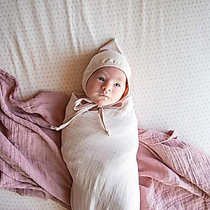 Ely's & Co. Cotton Muslin Swaddle Blanket 2-Pack for Baby Girl — 100% Cotton Muslin Extra-Large Swaddle Blankets (47” x 47”) Cranberry & Rosewater Pink