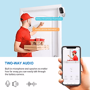 EZETAI Camera for Home Security Indoor,Outdoor Backyard Camera Kids Monitoring Camera Indoor Camera Wireless Battery Powered with Phone app Security Camara inalambrica para exteriores