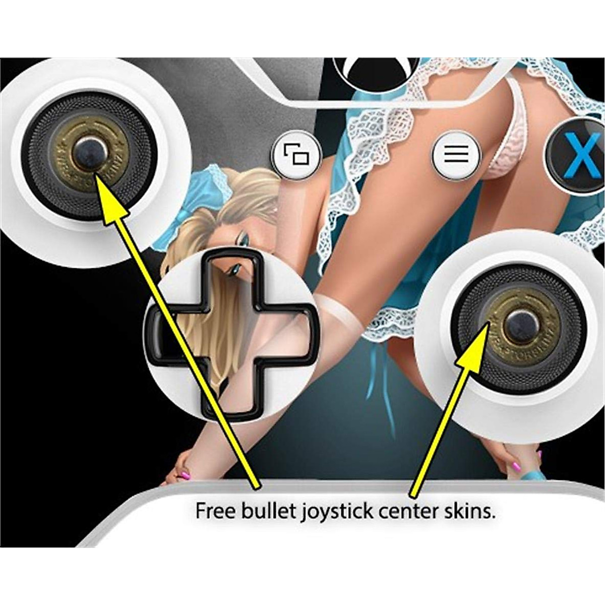 WraptorSkinz Decal Vinyl Skin Wrap compatible with XBOX One S/X Controller - Alice Pinup Girl (CONTROLLER NOT INCLUDED)