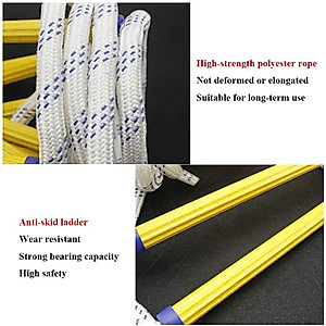 Fire Escape Rope Ladder for 2-12 Story-Fast to Deploy Reusable -Load Weight Capacity up to 900lbs-Evacuation Ladder for Cruise Ship,High Building (Size : 25m(82'))