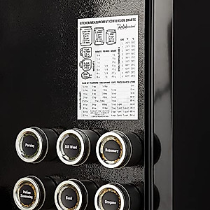 Talented Kitchen Measurement Metric Conversion Chart Magnet for Cooking, Refrigerator Magnetic White Vinyl with Weight, Liquid, Temperature for Fridge (5 x 7 in)