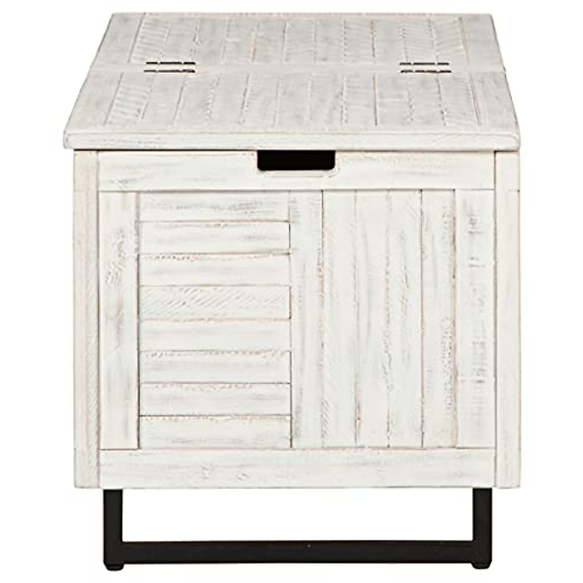 Signature Design by Ashley Coltport Storage Trunk or Coffee Table, Distressed White