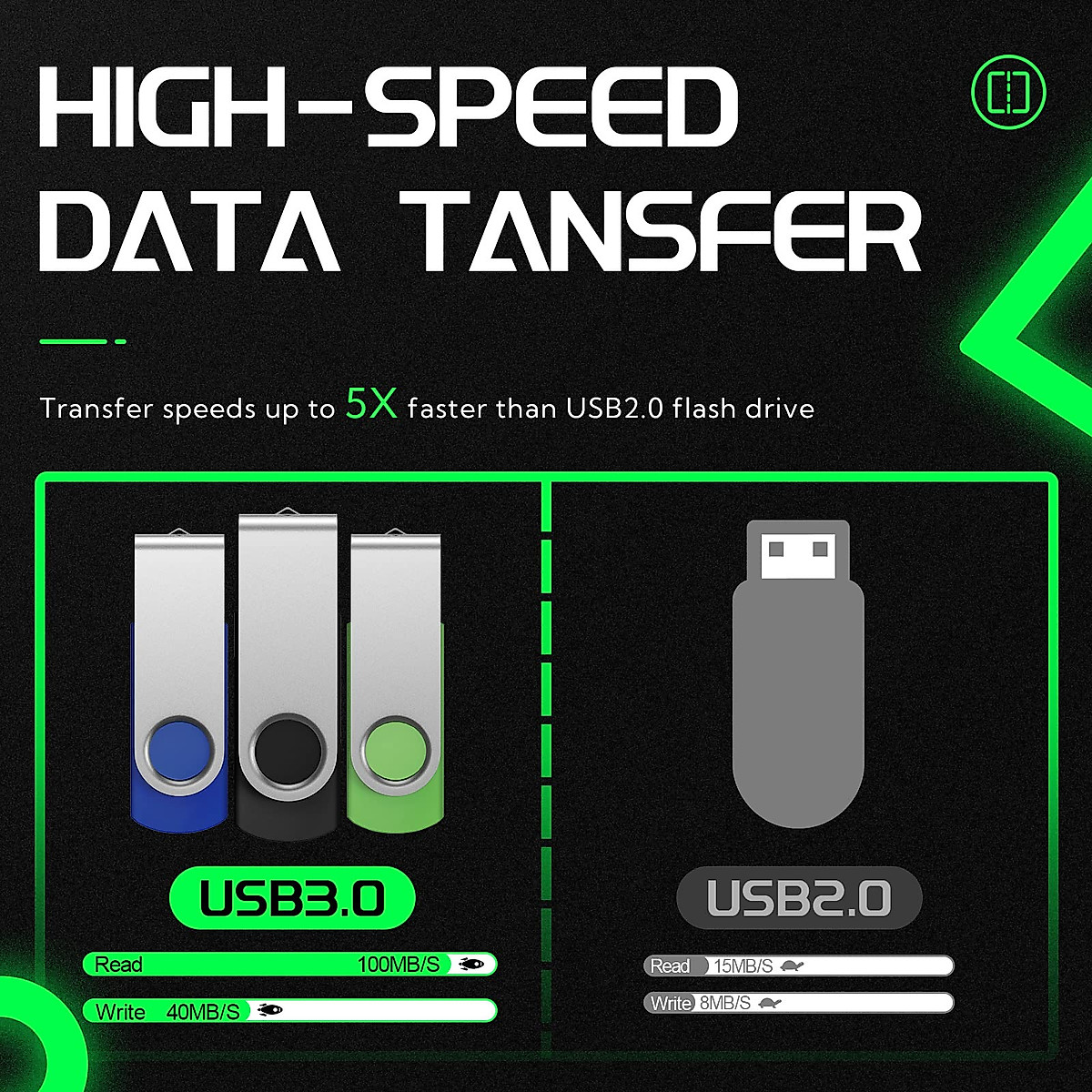 Flash Drive 8GB USB 3.0 Bulk 5 Pack Thumb Drives - Foldable 8 GB USB3.0 Memory Stick Multipack Zip Drives Data Storage - Portable Jump Drive Gift Multi-Coloured Pen Drive with 5pcs Ropes by FEBNISCTE