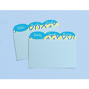 Designer Greetings Greeting Card Organizer Box with Dividers and Calendar, Peacock Design (Holds Up to 40 Greeting Cards, 5.5” x 7.25” or Smaller)