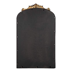 Kate and Laurel Arendahl Traditional Arch Mirror, 19" x 30.75", Gold, Baroque Inspired Wall Decor