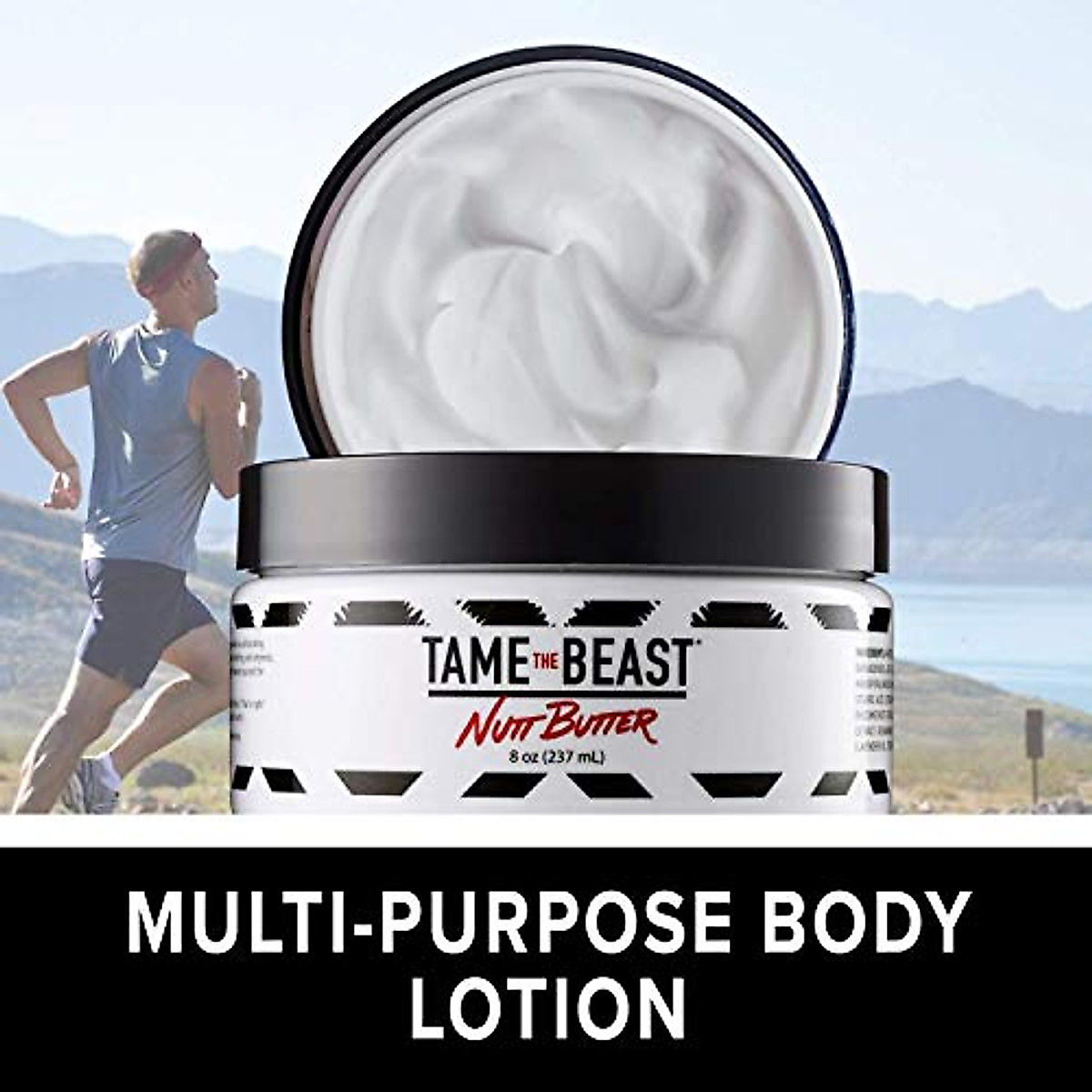 Nutt Butter Men's Lotion for Groin, Back & Body - Tingle with Essential Oils, Eucalyptus, Aloe, Cocoa, Vitamin E - 8 oz Anti-Aging, Anti-Chafing Cream by Tame the Beast