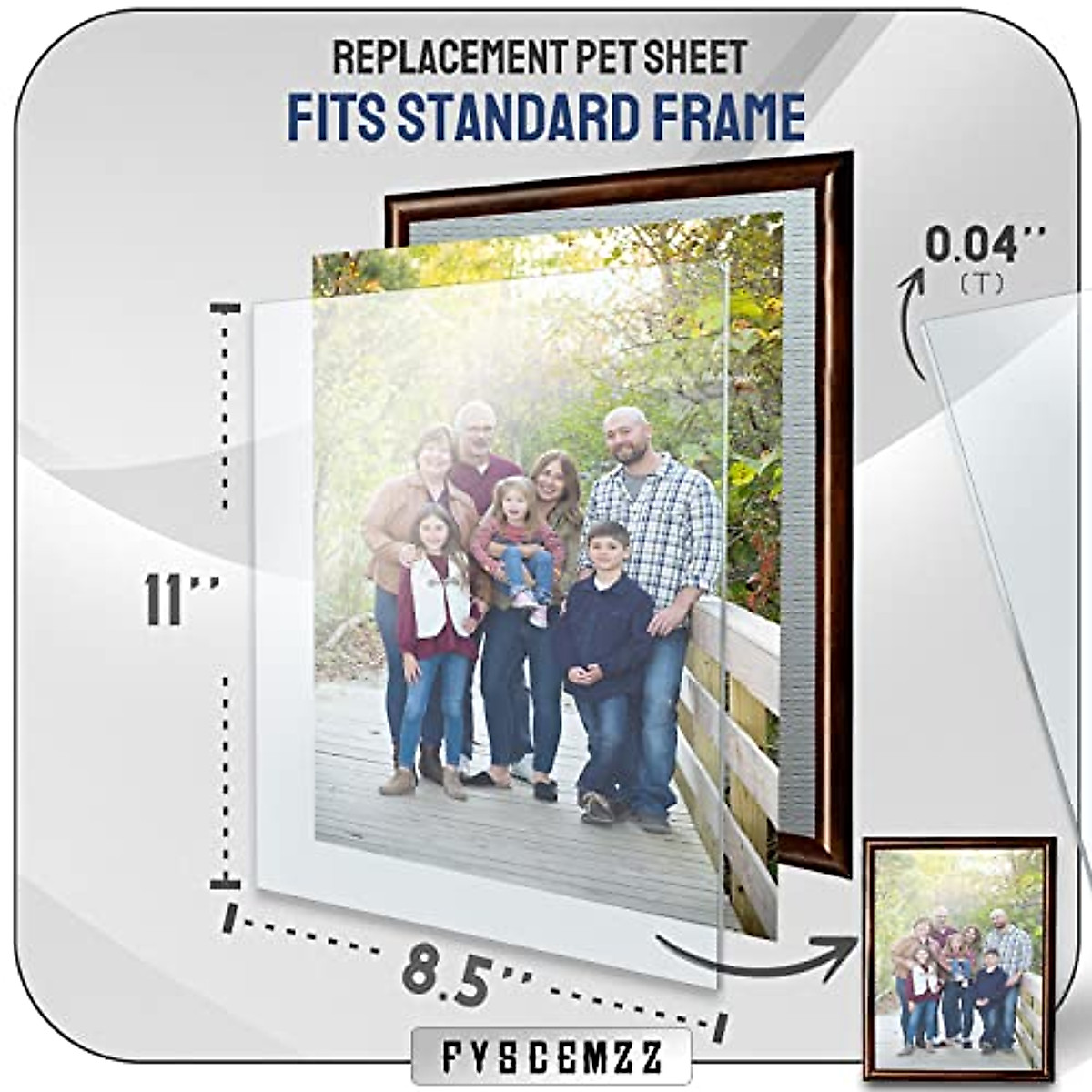 10PCS 8.5" X 11" X 0.04" PET Clear Plexiglass Plastic Sheets for DIY Display Projects and Crafts