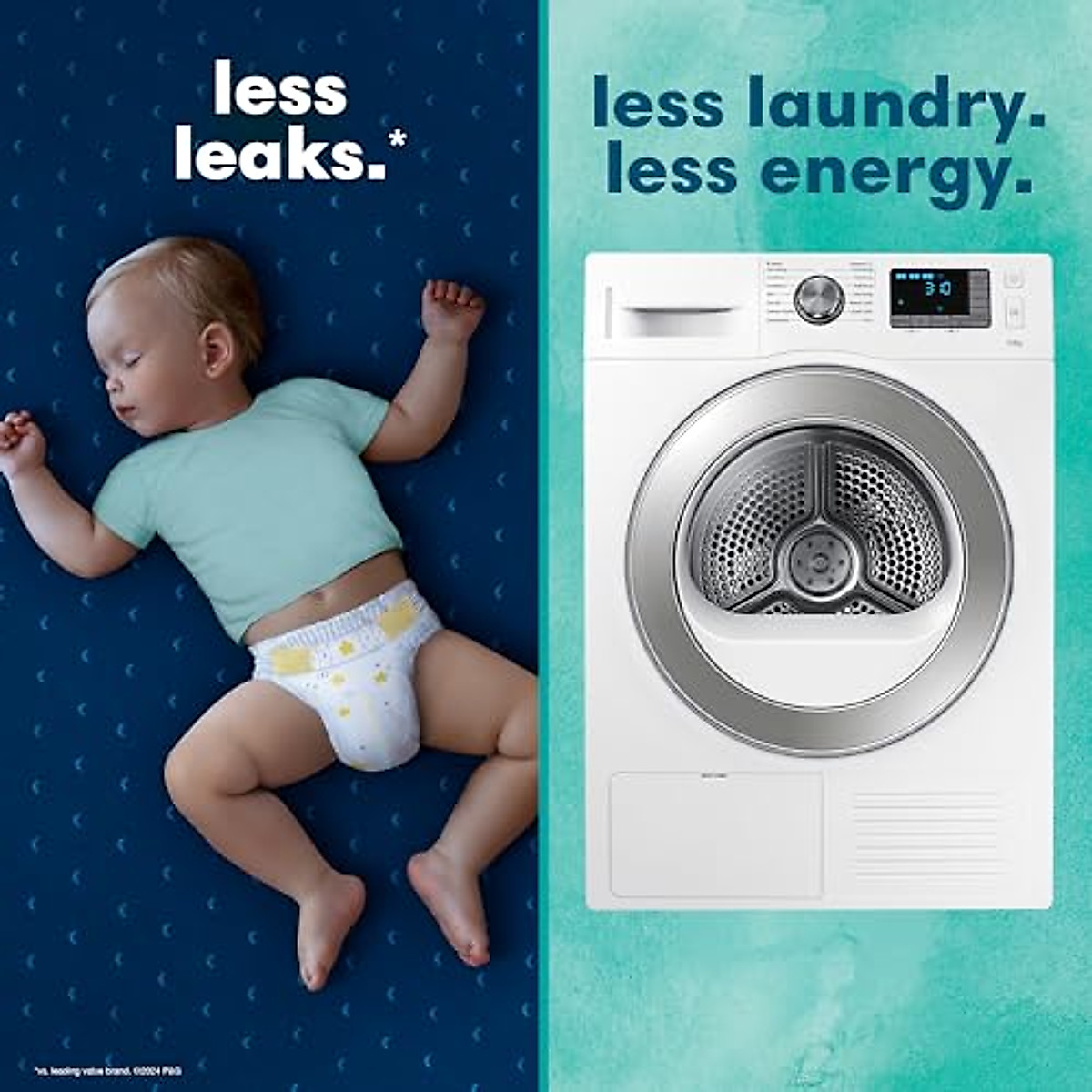 Pampers Baby Diapers - Pure Protection - Size 1, 132 Count, for up to 100% Leakproof, Premium Plant-based Skin Protection