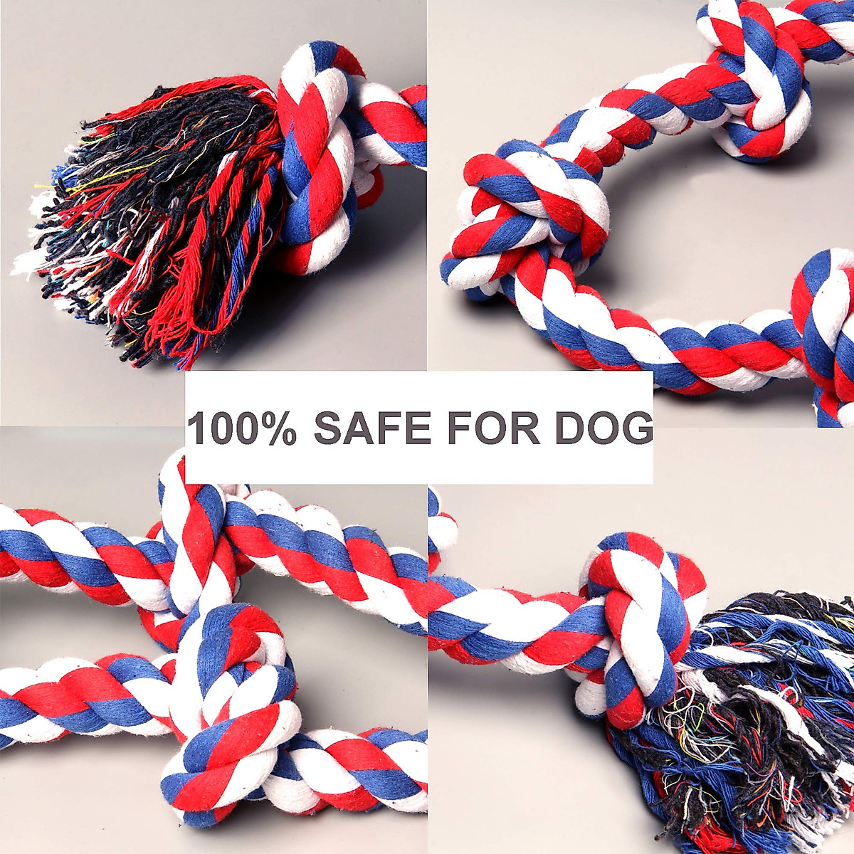 Youngever 2 Pack 3.5 Feet Dog Rope Toys for Aggressive Chewers, Tough Rope Chew Toys for XL, Large Dog, Indestructible Rope