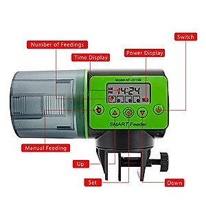 Smart Aquarium Mini Automatic Fish Feeder Vacation Auto Fish Tank Feeders with Timer Pet Feeding Dispenser LCD Fish Feeder Tool