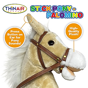 Nature Bound Stick Horse | Plush Handcrafted Hobby Horse Provides Fun Pretend Play for Toddlers & Preschoolers | Handsewn Head, Sturdy Wood Stick, Plus Neighing & Clip-Clop Sounds