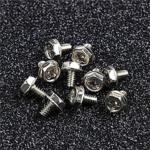 Connectors (20x Screw+20x Motherboard Riser +20x Washer) 6.5mm 6-32-M3 Computer Golden Motherboard Riser+Screws + Red Washers 50LA - (Color: 1)