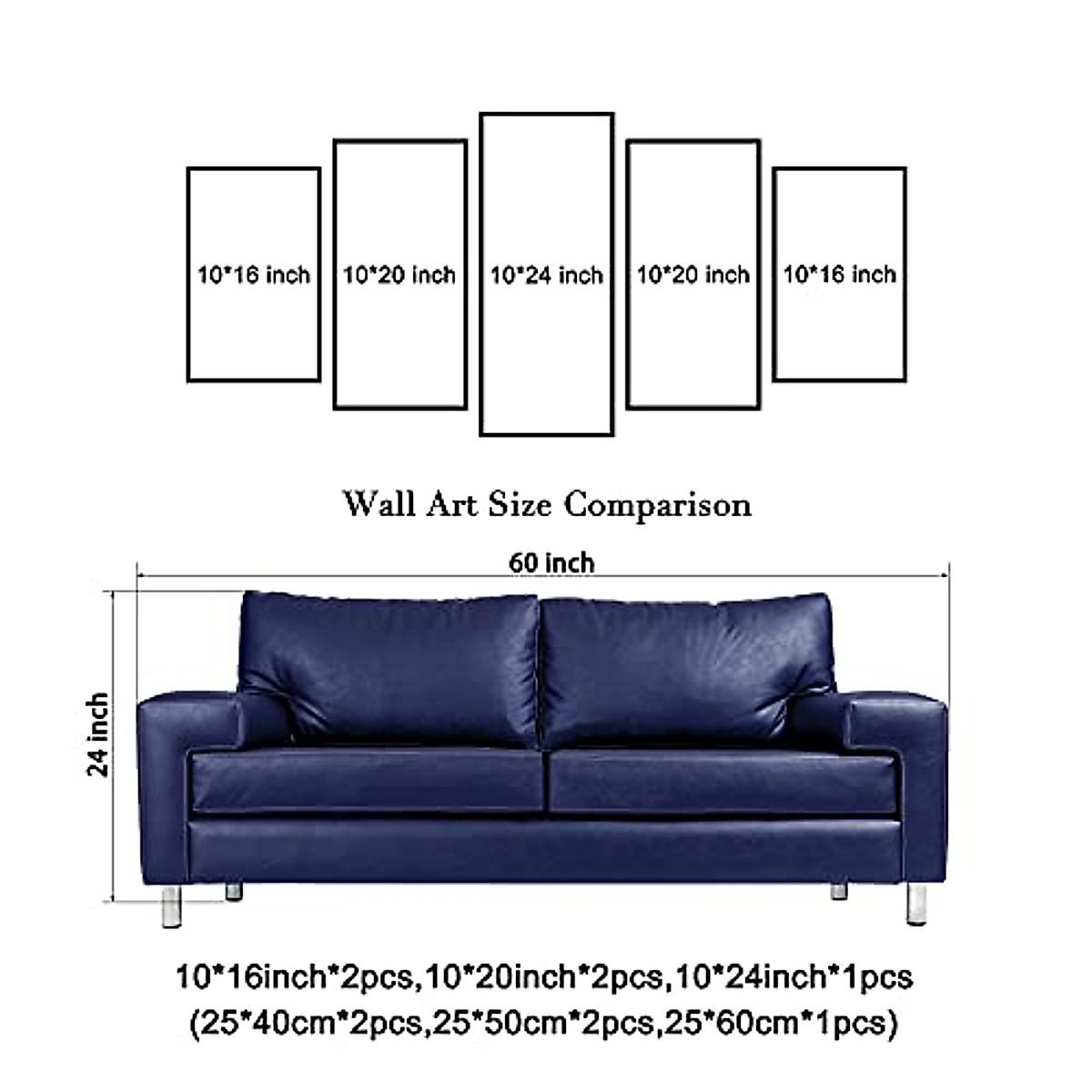 Wieco Art New York Brooklyn Bridge Canvas Wall Art Night View 5 Panels Modern Landscape Artwork Canvas Prints Abstract Pictures to Photo Canvas Wall Decor for Home & Office Decorations