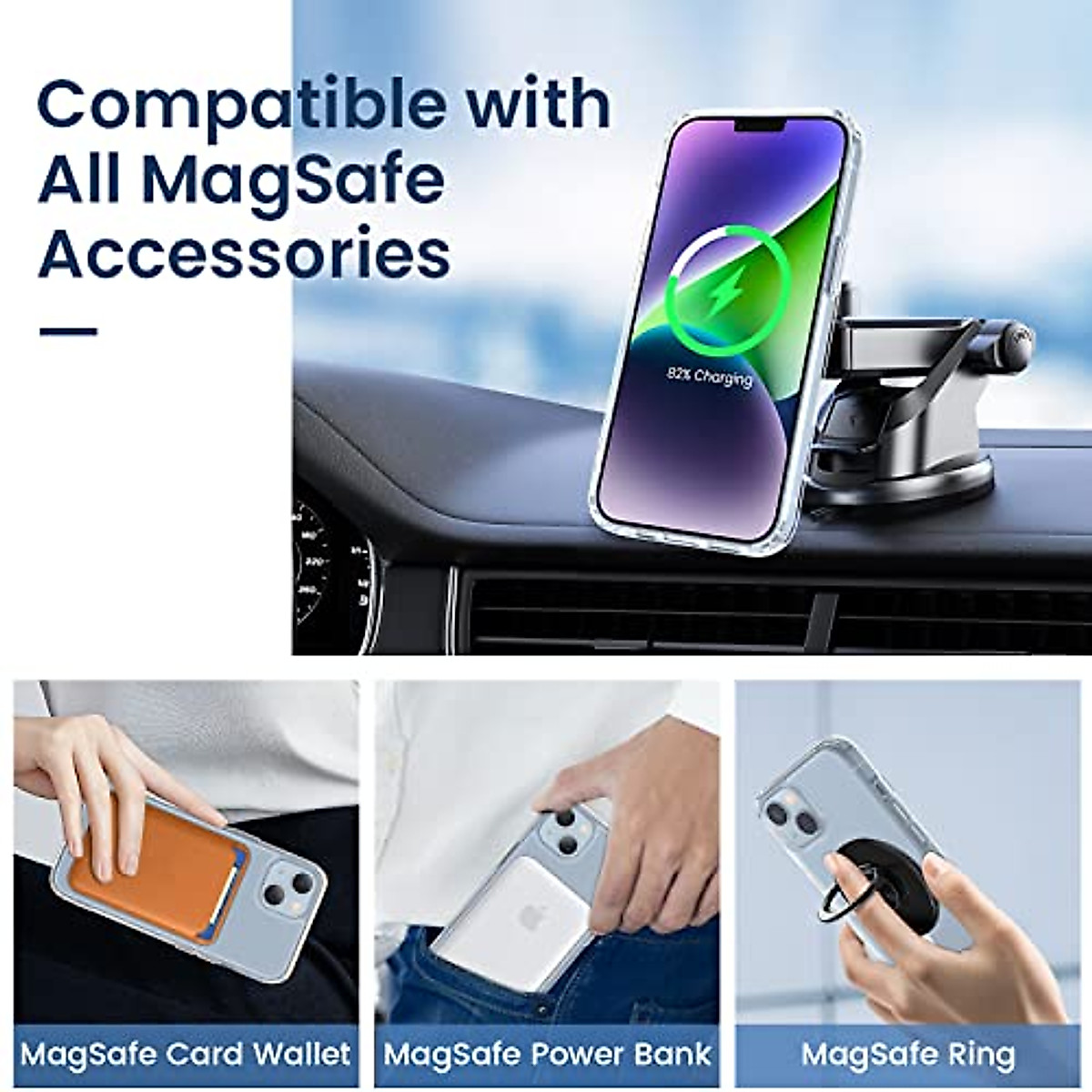 VEGO Clear Case Compatible with iPhone 13 Case & iPhone 14 Case, Magnetic Case with Built-in Magnets Compatible with MagSafe, Crystal Clear Slim Soft TPU Cover for iPhone 13 / iPhone 14 6.1" - Clear