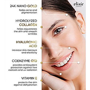 24K Gold Facial Masks for Women Skin Care Anti Aging - Collagen Moisturizing Sheet Mask for Sensitive Skin - Brightening Korean Face Mask - Hydrating Mask to Reduce Fine Lines & Wrinkles
