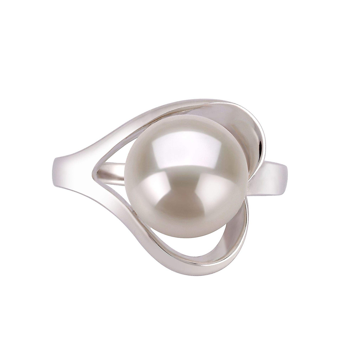 Sadie White 9-10mm AA Quality Freshwater 925 Sterling Silver Cultured Pearl Ring For Women - Size-7
