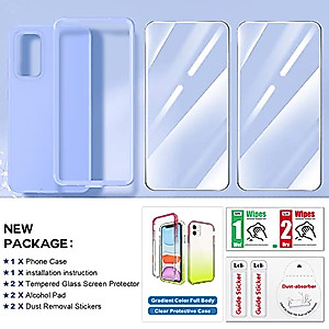 LeYi for Galaxy S20 FE 5G Phone Case, Samsung Galaxy S20 FE Case with [2X Tempered Glass Screen Protector], Full-Body Shockproof Soft Silicone Protective Phone Case for Samsung S20 FE, Violet