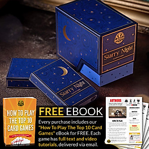 Starry Night Playing Cards | Unique Playing Cards Themed w/Eye Catching Design | Complete Deck of Cards w/Standard Playing Cards | Cool Playing Cards for Adults or Kids | Card Deck w/Free eBook