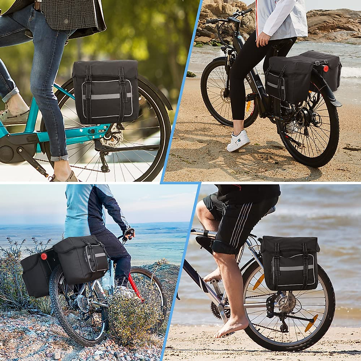 Lixada Bicycle Pannier Bag Waterproof Bike Rear Rack Bag Bike Seat Pannier Cycling Rear Carrier Bag Road Bike Storage Bag