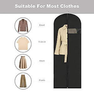 LXLOVESM Dress Bags for Gowns Long, 65'' Garment Bags, Suit Bag for Storage and Travel, 2 Pack (Black)