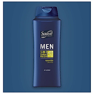 Suave Men 3 in 1 Shampoo Conditioner Body Wash, Citrus Rush, 28 oz, 2 count