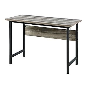 OUllUO Home Office Computer Desk, Writing Desk, Computer Table Desk,43 in Office Desk, Study Writing Table for Home Office, Simple Student Desk with Iron Headphone Hook,Metal Small Desk,Rustic Brown