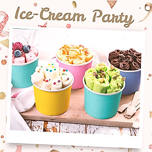 MATICAN Paper Ice Cream Cups with Lids, 40-Pack 11-Oz Soup Cups with Lids, Disposable Ice Cream Containers, 11-Ounce, 5 Pastel
