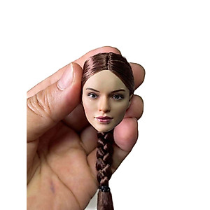 1/6 Scale Female Head Sculpt,Girl Soldier Braid Hair Head Carved for 12'' Phicen TBLeague VC Action Figure
