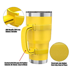 YOUCOX Adjustable Tumbler Handle for YETI 20 Oz 30Oz 40OZ, 20oz to 44 Oz RTIC, Ozark Trail, Simple Modern, SIC, SUNWILL, Tervis, Beast and More Brand Tumbler Cup Mug, NO Brand Limitid Yellow