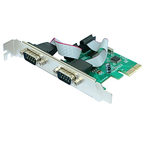 ELIATER 2-Port PCIe Serial Expansion Card with Industrial DB9 RS232 COM Ports, 16C550 UART WCH382 Chip for Windows XP, Vista,7, 8.x, 10, 11 32/64bit and Linux PCs, Low Bracket Included