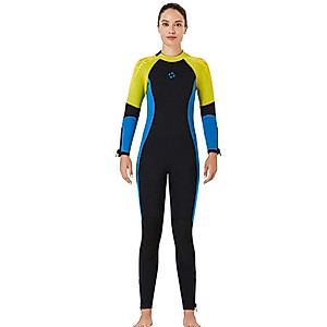 Women One Piece Fullbody 5mm Neoprene Back Zip UV Protection Diving Suit Wetsuit for Women-Snorkeling, Scuba Diving Swimming, Surfing Cold Water XL