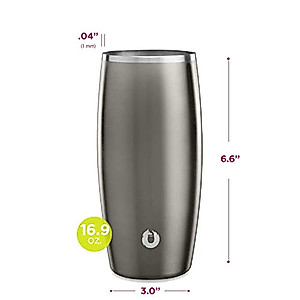 SNOWFOX Premium Vacuum Insulated Stainless Steel Beer Glass With Lid -Home Bar Accessories -Elegant Bartending -Lightweight Pint Glasses -Sleek Drinkware -Frosty Beverages Stay Cold -18oz -Olive Grey