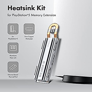 ineo PS5 Heatsink, M.2 NVME SSD Heatsink for PS5 Internal PCIe M.2 NVMe Gaming SSD, Magnesium Aluminum Alloy Designed with Large Heat Dissipation [M22]