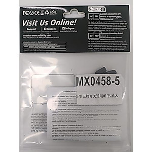 Musiclily Basic Metric M4 Guitar 3 Way Toggle Switch Tips LP Switch Caps Switch Knobs for Import China Japan Epiphone Les Paul Pickup Selector, Black (Set of 5)