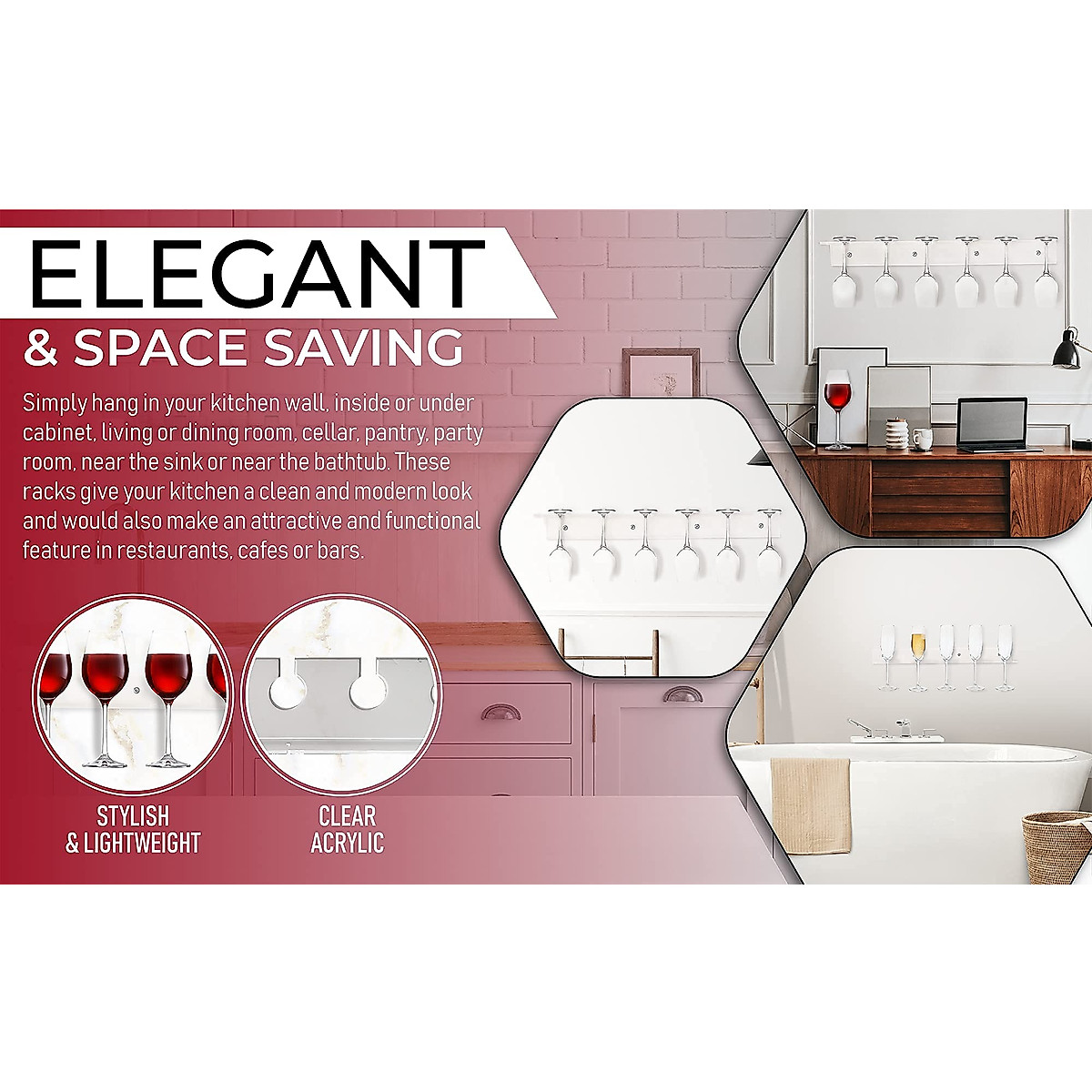 Champagne Wall Holder For Party, Wine Glass Holder Wall Mounted, Wine Glass Rack Wall Mounted, Wall Wine Glass Holder, Champagne Holder Shelf, Acrylic Wine Glass Wall Rack, Champagne Glass Holder.