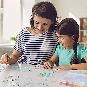 Acerich 700Pcs Glass Beads for Jewelry Making, 24 Color 8mm Glass Crystal Beads Friendship Bracelets Making Kit for DIY Earrings Necklaces Rings