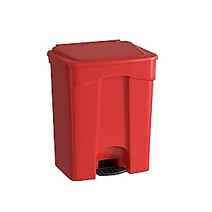 Krollen Industrial 72 Qt. / 18 Gallon Red Rectangular Step-On Trash Can, Hands-Free Disposal, Garbage Bin with Foot Pedal