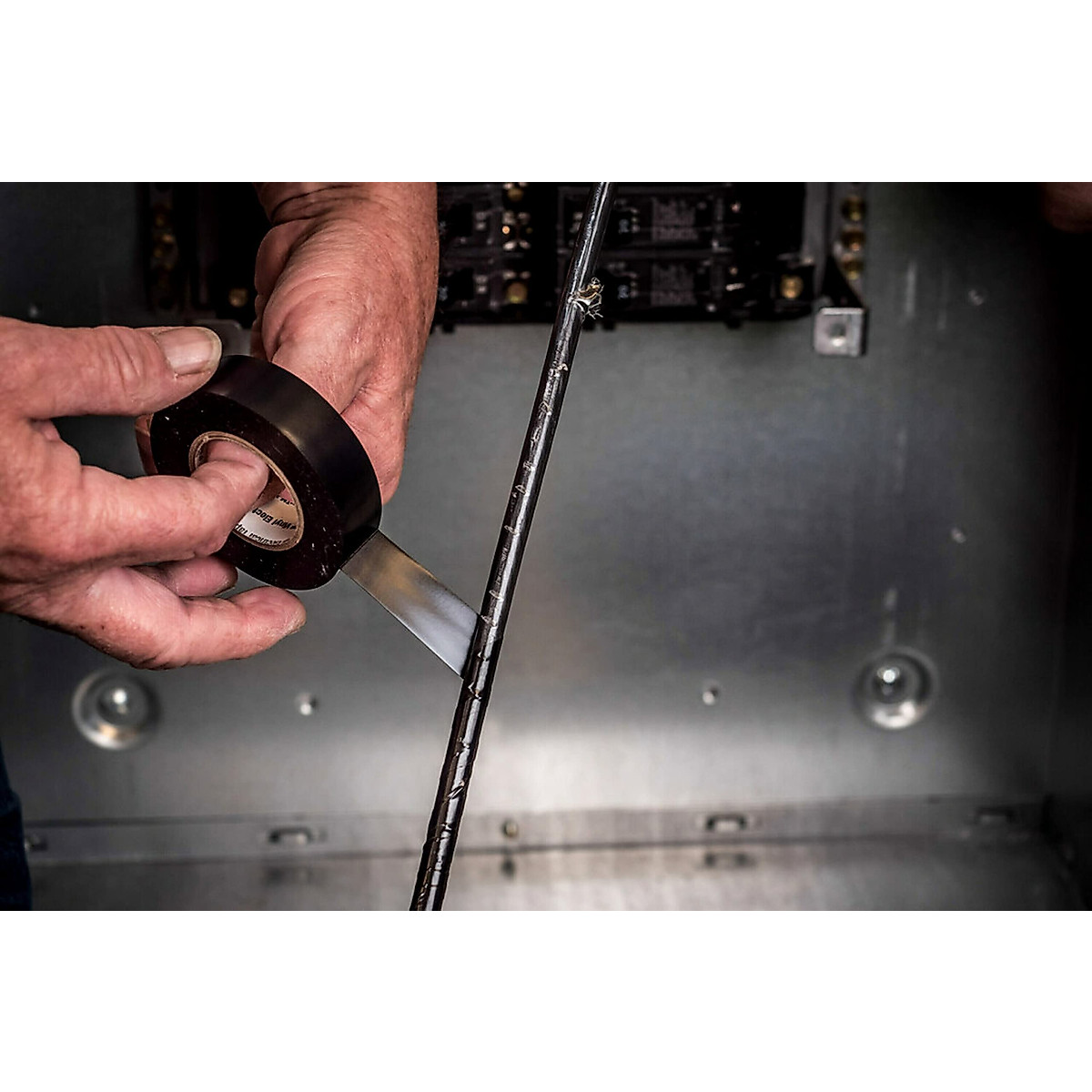 3M Temflex Vinyl Electrical Tape 175, Flame Retardant, Pressure-Sensitive Adhesive, Electrical and Mechanical Protection, Black, 7 mil, 3/4 in x 60 ft, 10 Rolls